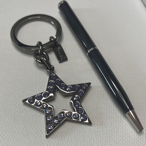 Coach | Accessories | Coach Star Keychain With Black Coach Pen Set ...